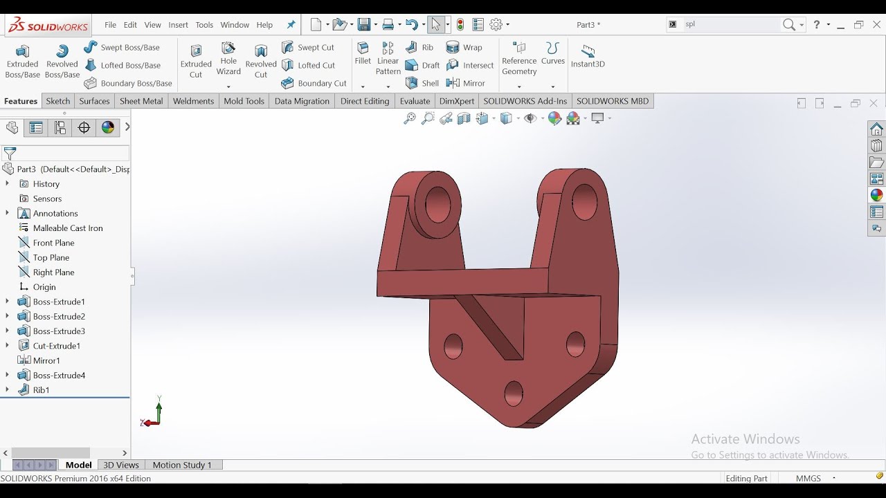 Solidworks tutorial for beginners #64 |Guide bracket| - YouTube