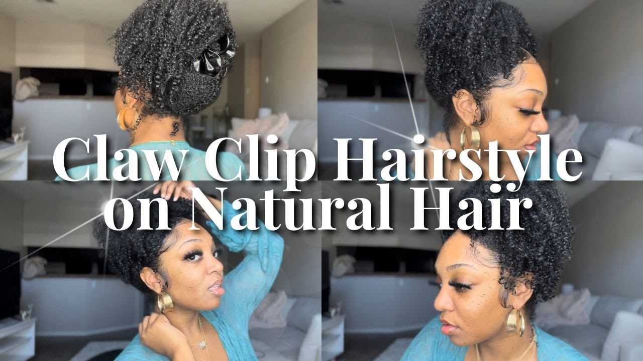 CLAW CLIP HAIRSTYLE ON NATURAL HAIR | TRYING VIRAL TIKTOK HAIRSTYLE ...