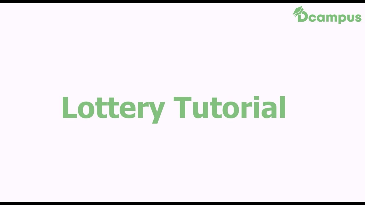 Lottery Tutorial- Dcampus সফটওয়্যারের মাধ্যমে কিভাবে শিক্ষার্থীদের ...