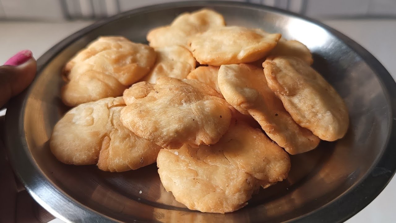 mathri in round shape for tea snacks without rolling . - YouTube