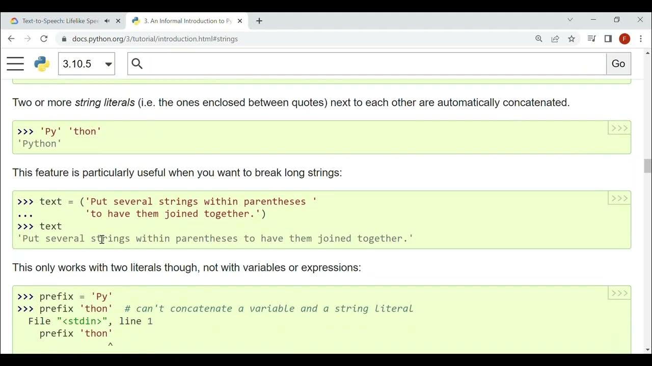 Python Tutorial : Part 3 : An Informal Introduction - YouTube