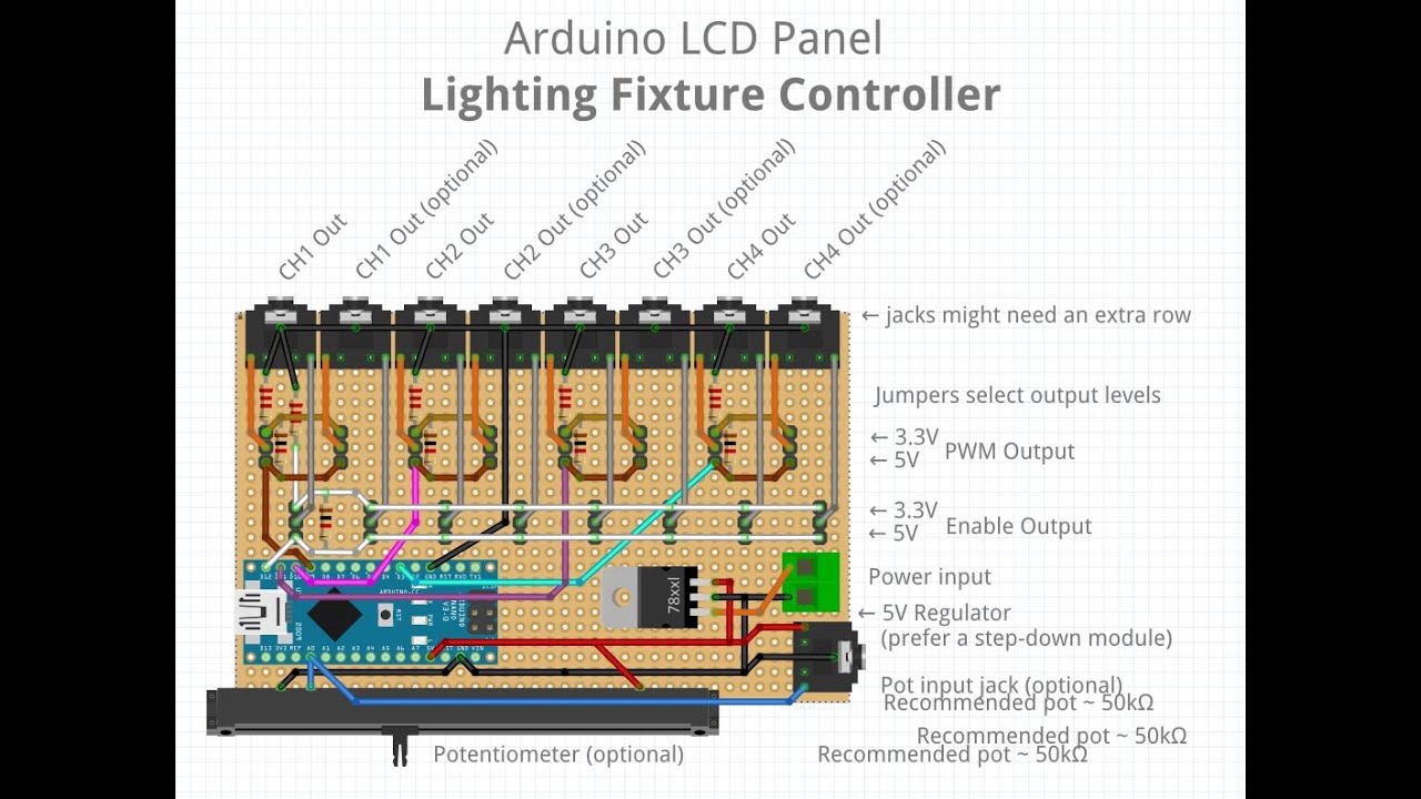 Recycling LCD panels as lighting fixtures: wiring on perfboard - YouTube