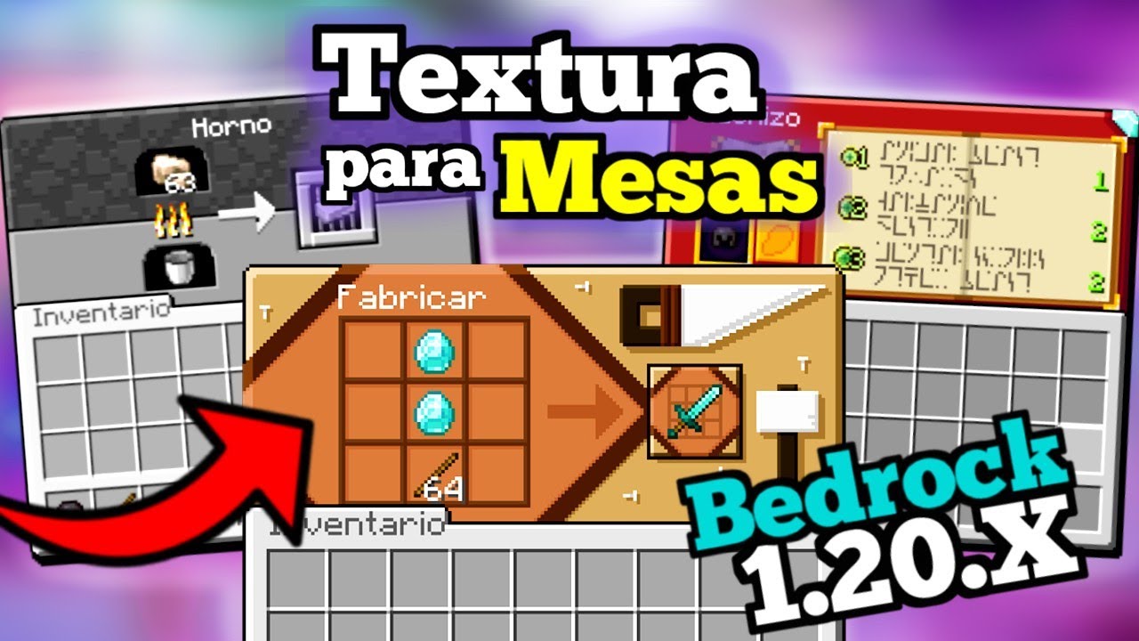🟡 Textura Diseños en Mesas de Trabajo | Minecraft PE 1.20.X! | Texturas ...