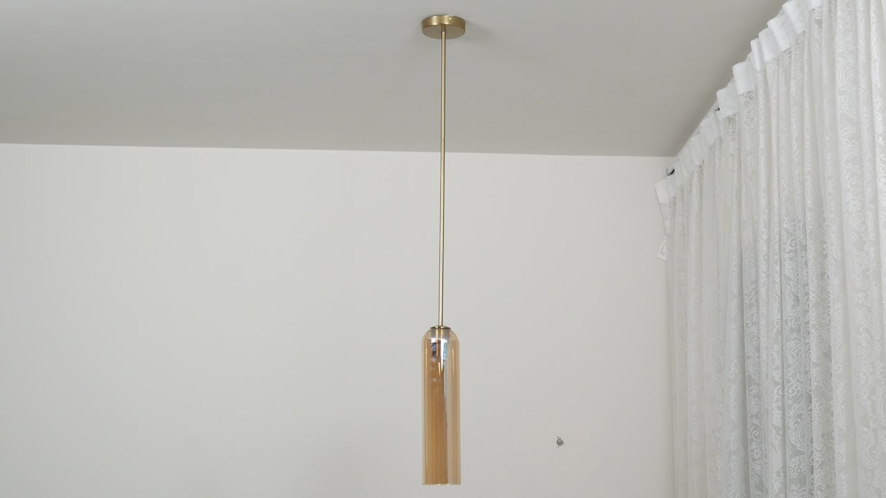 Long Tube Glass Pendant Light 【Gold】 - YouTube