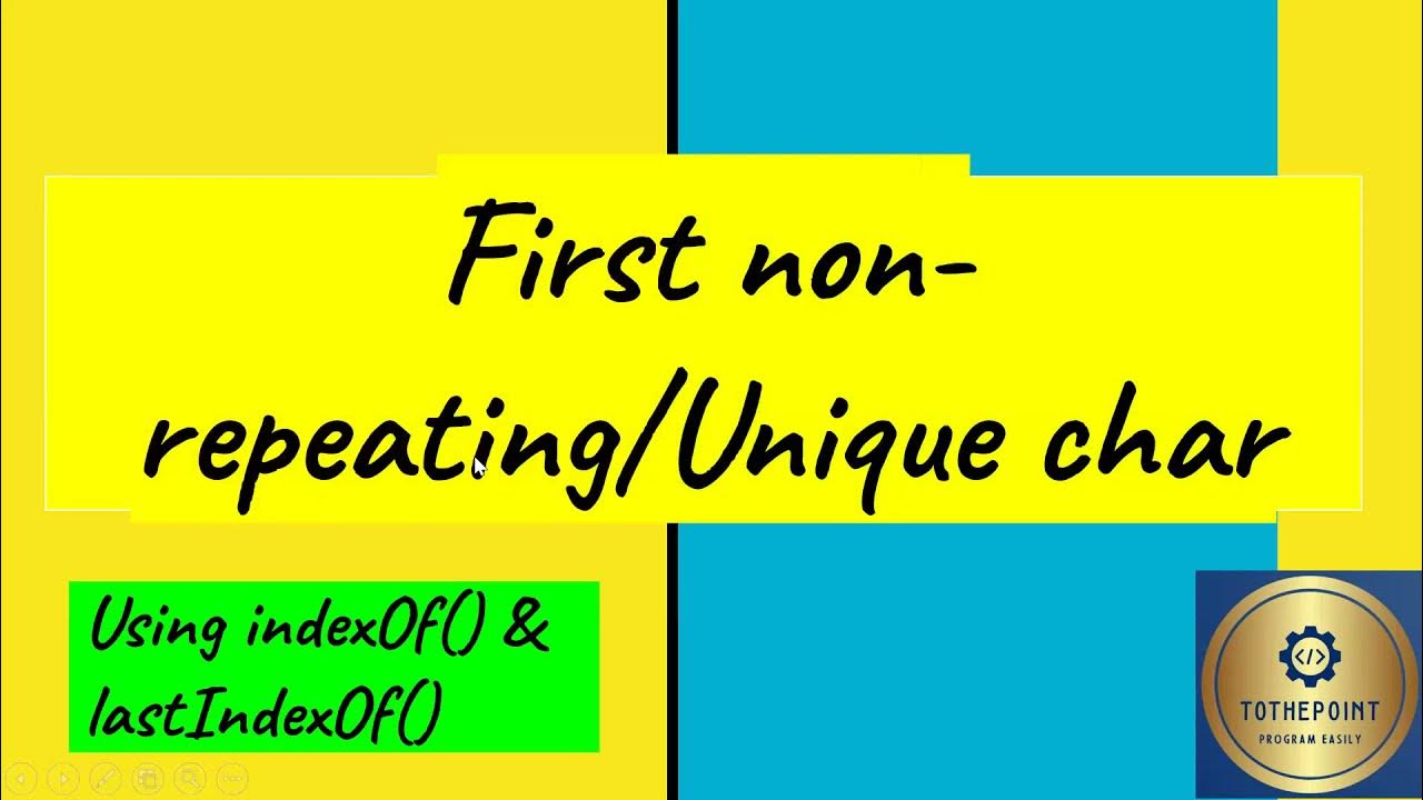 first non repeated character in a string java||program to find first unique character in a ...