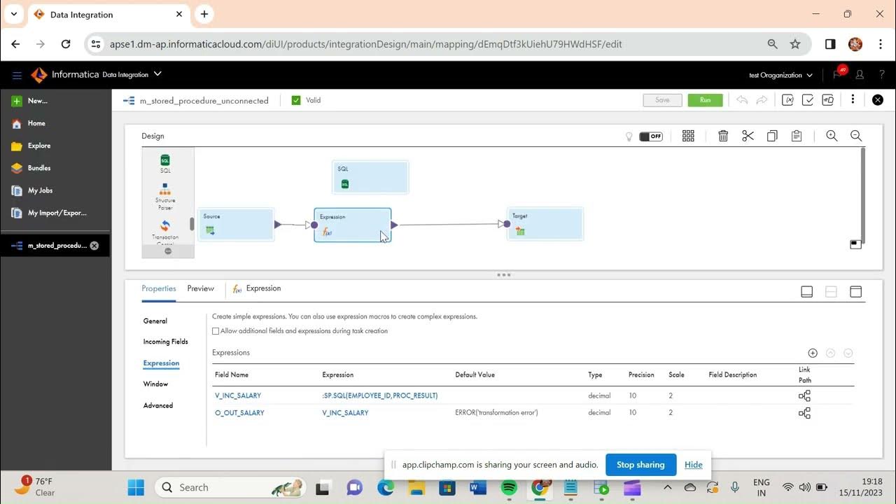 Informatica Iics Unconnected Stored Procedure Transformation Youtube