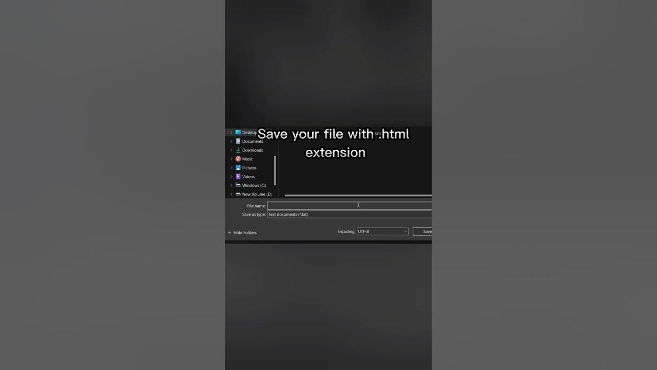 How To Save Html File In Notepad Codingclasses Codingforbeginners Codinghelp Youtube 