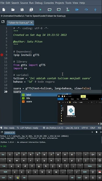 Singkat, Mudah!!! Program Python Tulisan Menjadi Suara - Text to Speech Python Code - YouTube