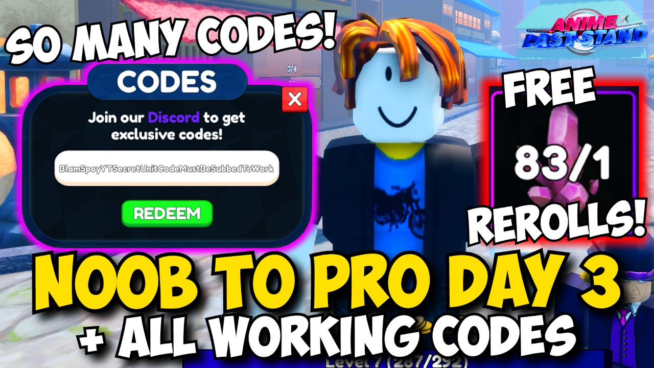 [Day 3] So Many New Codes Made Me BUSTED OP! | Noob To Pro Anime Last ...