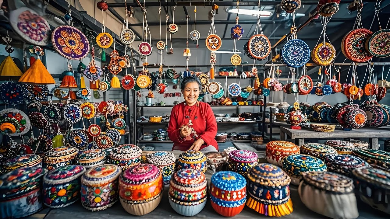 Factory making a variety of colorful handicrafts! - YouTube
