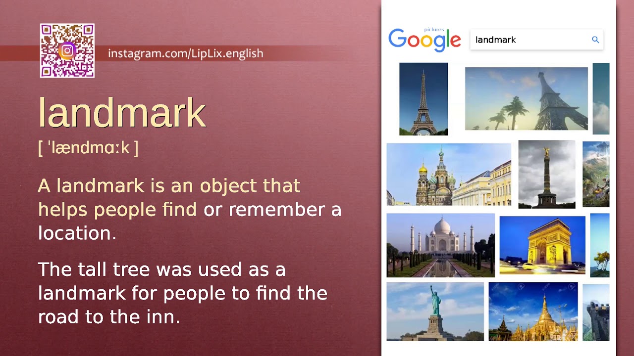 Landmark : C1 level english vocabulary lesson, www.LipLix.com - YouTube
