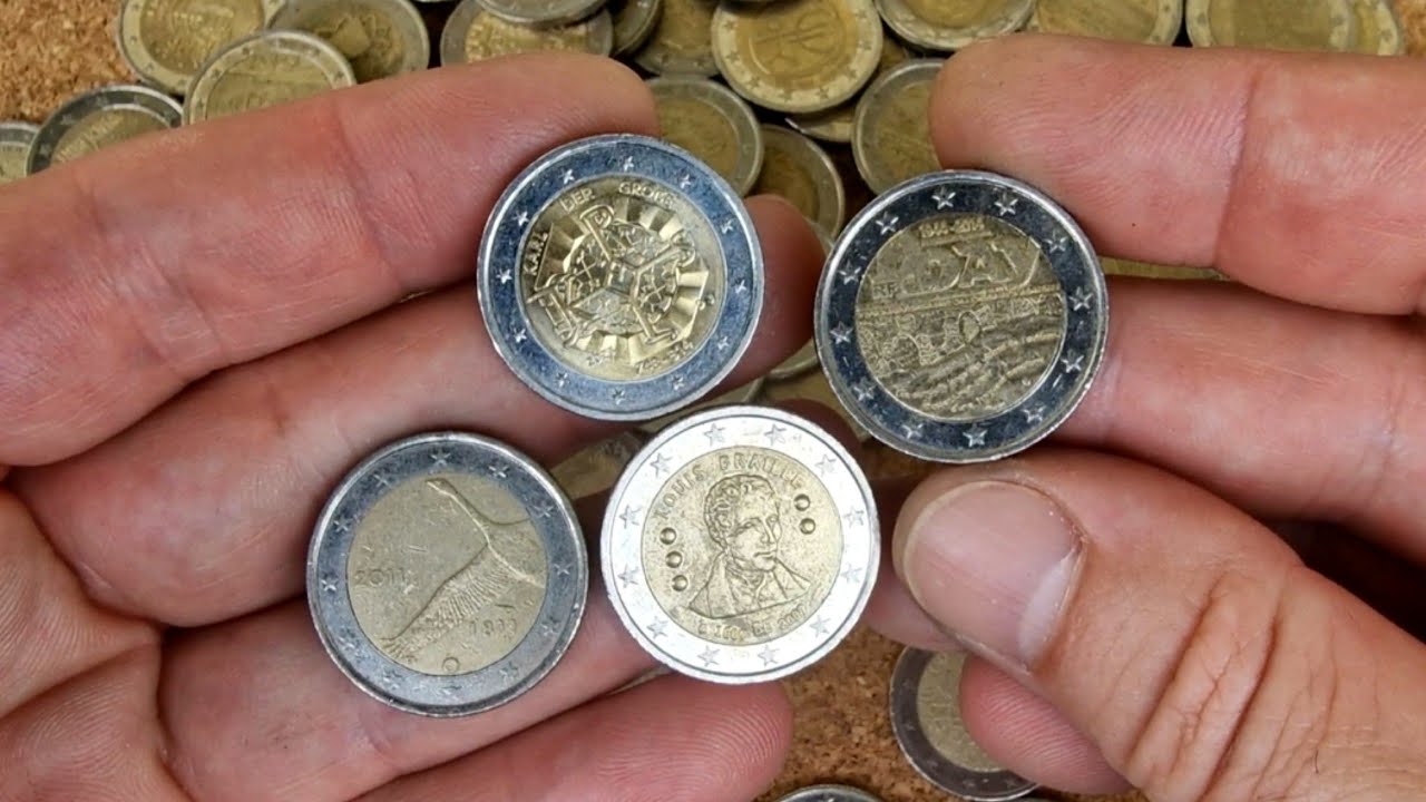 1000€ 2 euro's, collectable coins. Rare! - YouTube