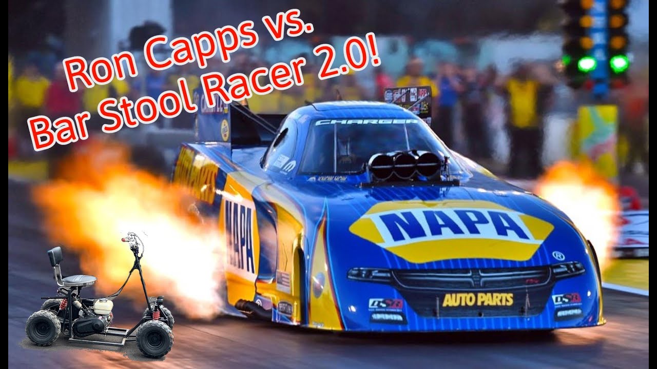 Ron Capps rides Bar Stool Racer 2.0 through The Zoo! - YouTube