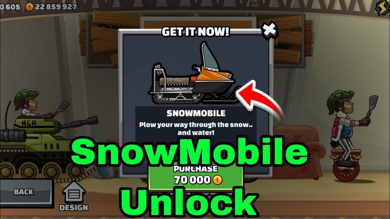 SnowMobile vehicles unlock gameplay for hill climb racing 2 || hill ...