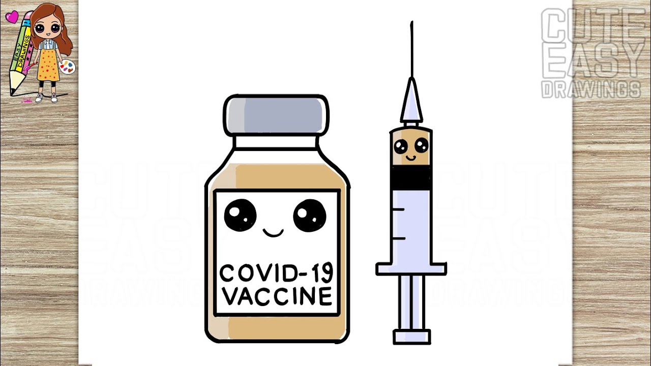 How to Draw a Cute Covid -19 Vaccine | Coronavirus Vaccine, Easy ...