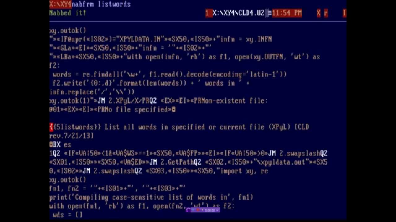 "Listwords" -- XyPy (XyWrite-Python) - YouTube