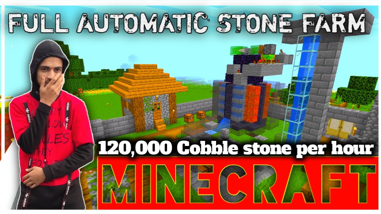 Minecraft Fully Automatic Cobblestone Farm - 120,000 Cobble Per Hour ...