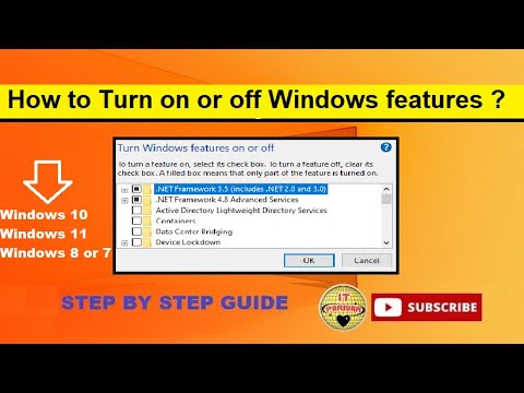 How to turn on or off windows features in windows 10, windows 11 - YouTube