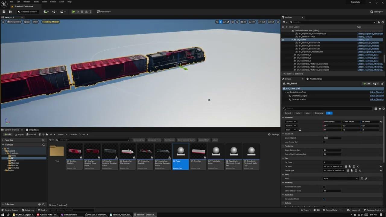 Realistic Train Rails System for Unreal Engine QuickStart - Basic Train Setup - YouTube