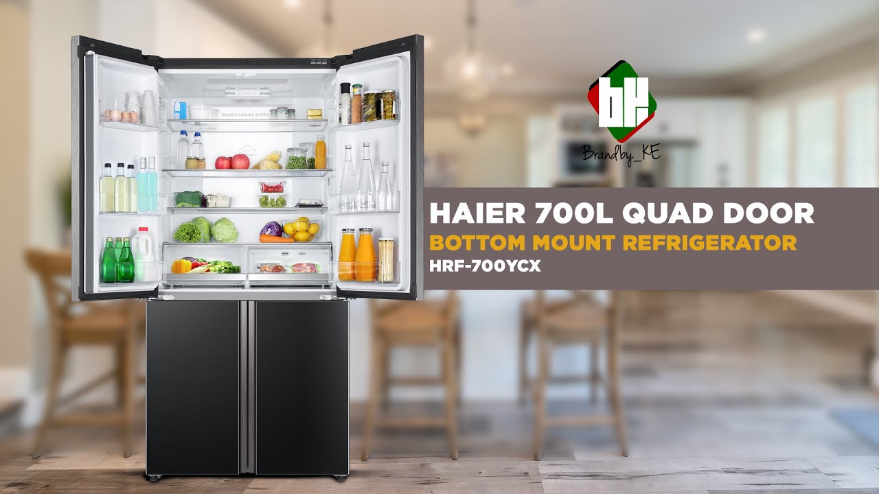 Large Appliances: HAIER HRF700YCX Quad Door 700 Liters Black Fridge ...