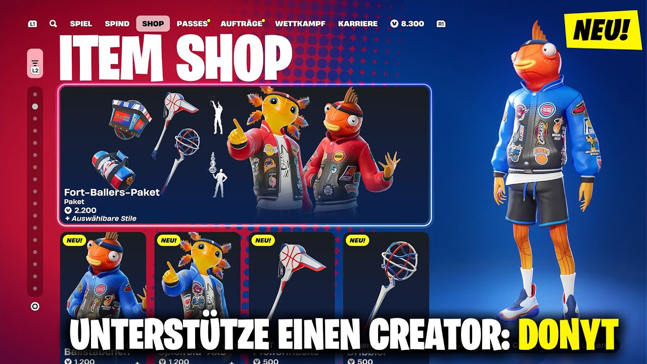 Fortnite | Item Shop | NEUE Outfits Ballstäbchen & Spielfeld-Axo aus ...