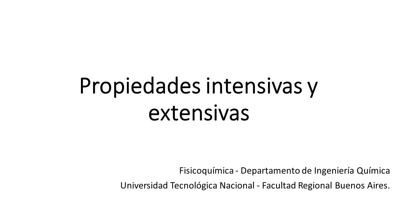 Clase nº 1 - 1. Propiedades intensivas y extensivas - YouTube