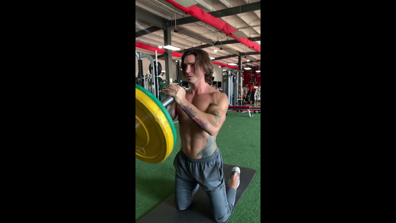 Kneeling Landmine Chest Press - YouTube