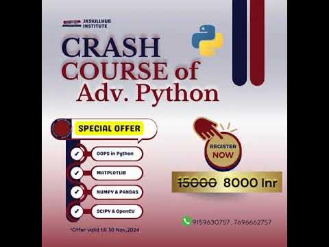 🚀 Master in Advanced Python ! 🎯 Learn OOPs in Python, Matplotlib, NumPy & Pandas, SciPy & OpenCV ...
