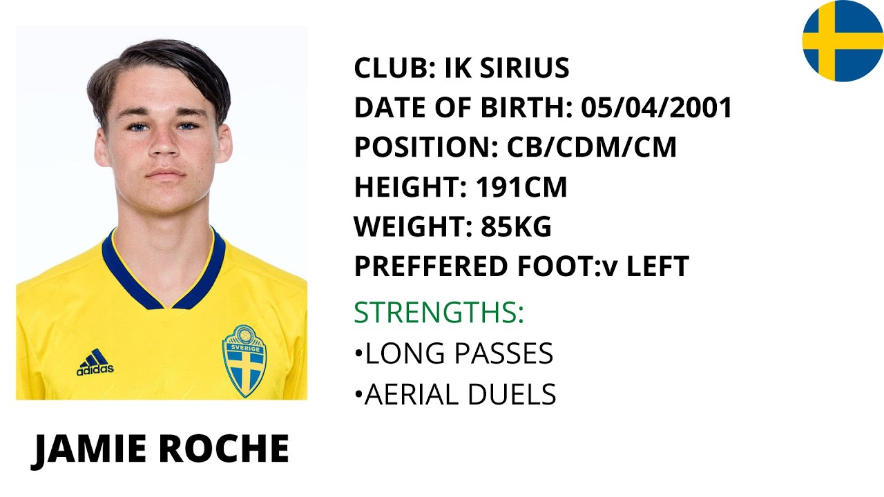 Jamie Roche IK Sirius CB/CDM/CM Highlights - YouTube