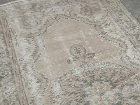 Punar - Beige Turkish Vintage Runner Rug (3x7)