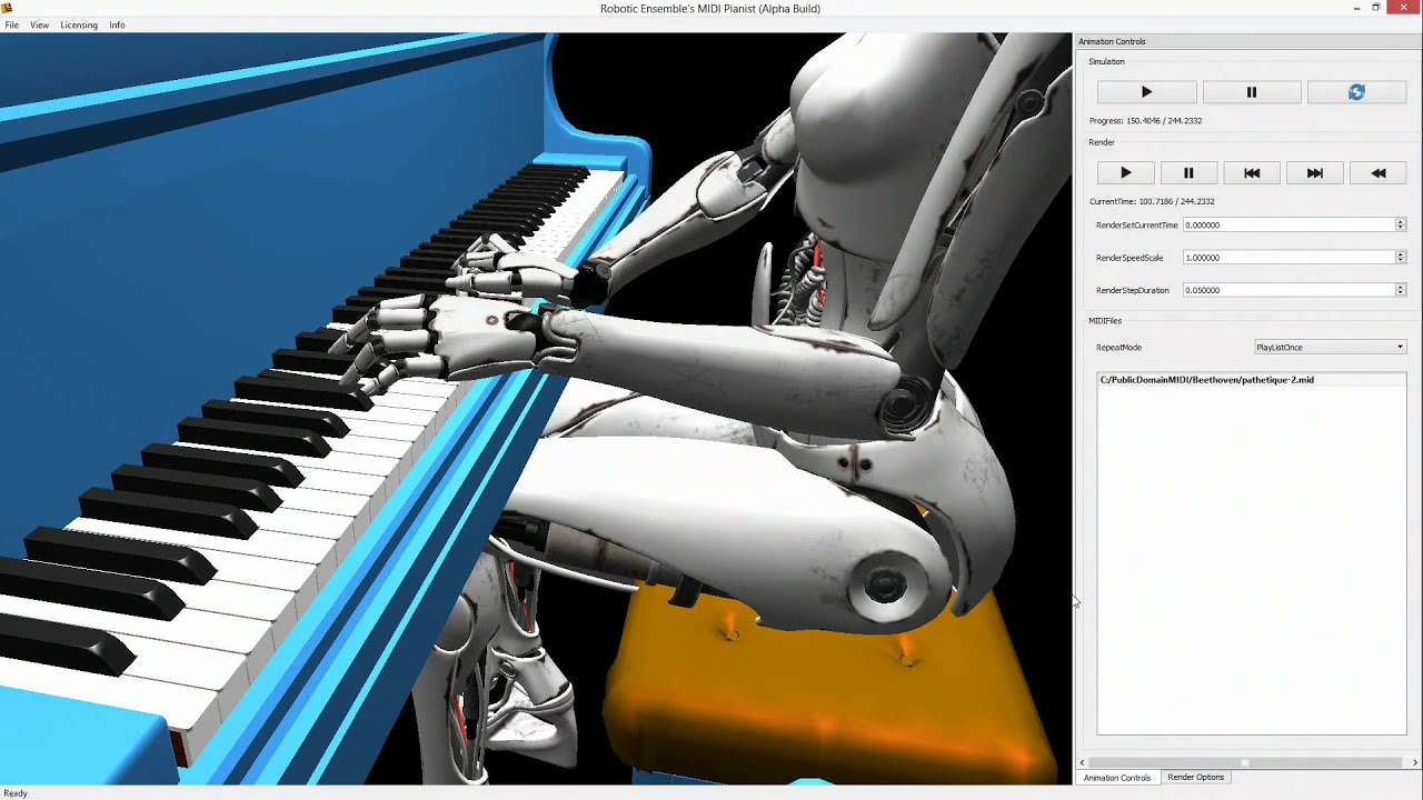 MIDI Pianist Robot Playing Beethoven Sonata No. 8 Pathétique (2nd ...