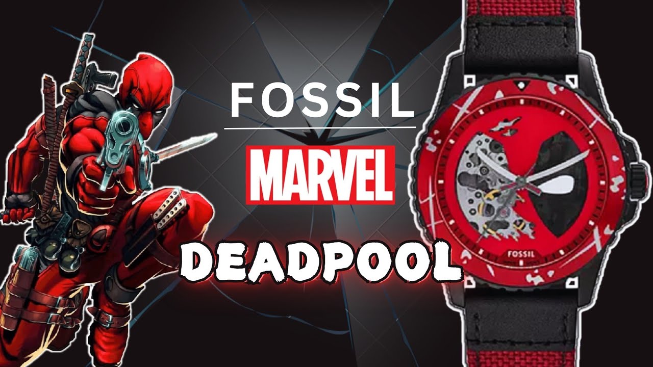 Fossil x Marvel Deadpool Limited Edition Automatic Watch Unboxing - YouTube