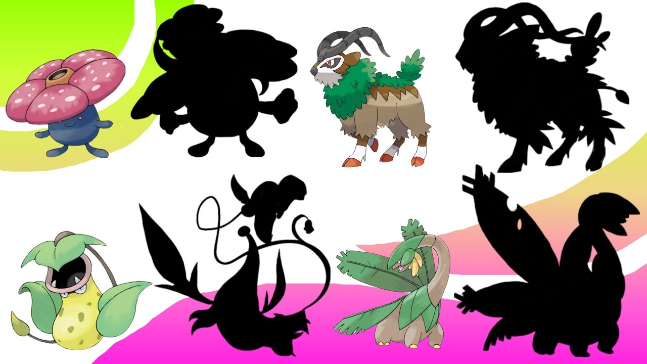 Pokemon World all Grass Type Pokemons Mega Evolution line drawing ...