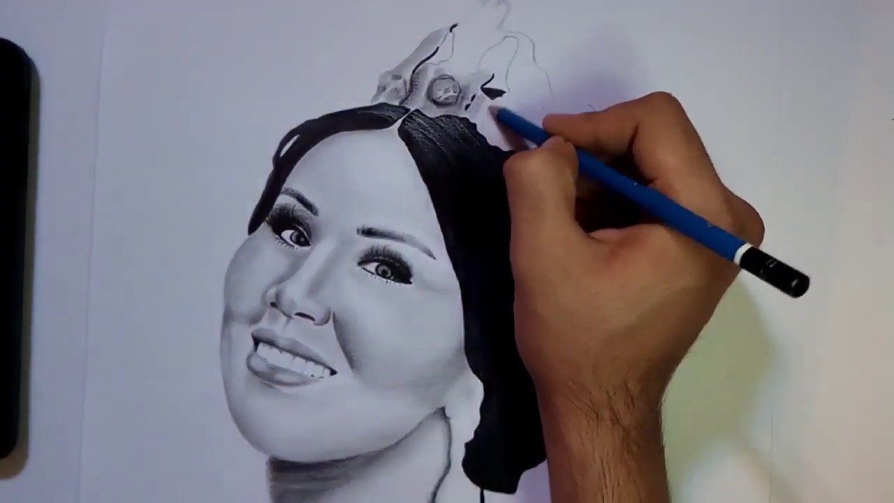 Saida charaf portrait رسم للفنانة سعيد شرف - YouTube