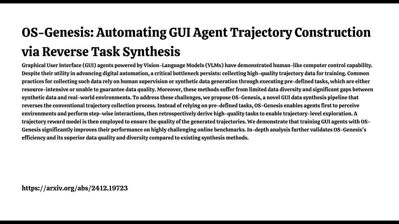 Os Genesis Automating Gui Agent Trajectory Construction Via Reverse Task Synthesis Youtube