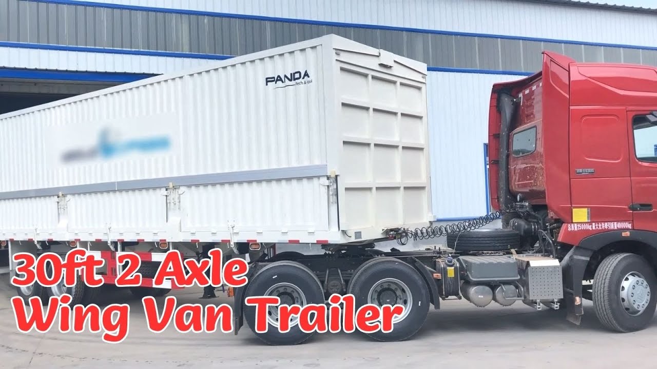 30ft Wing Van Trailer Display and Operation - YouTube