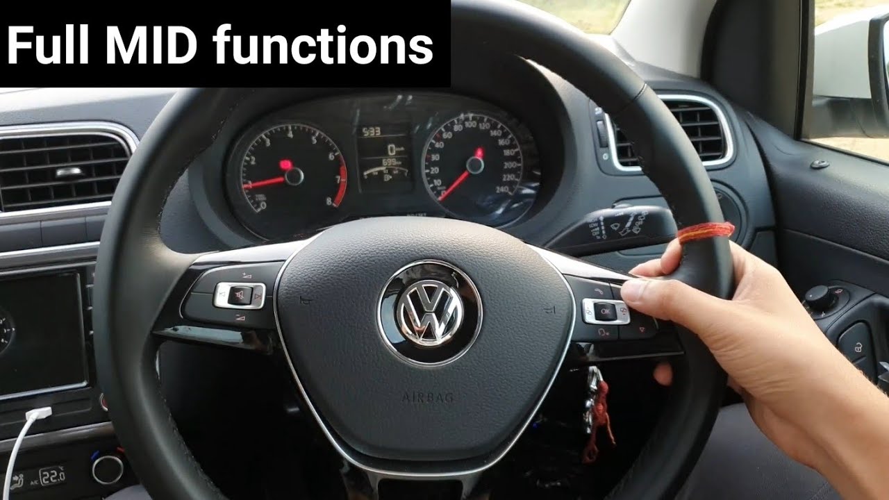 Volkswagen Polo full MID controls video || How to use Vw polo MID ...