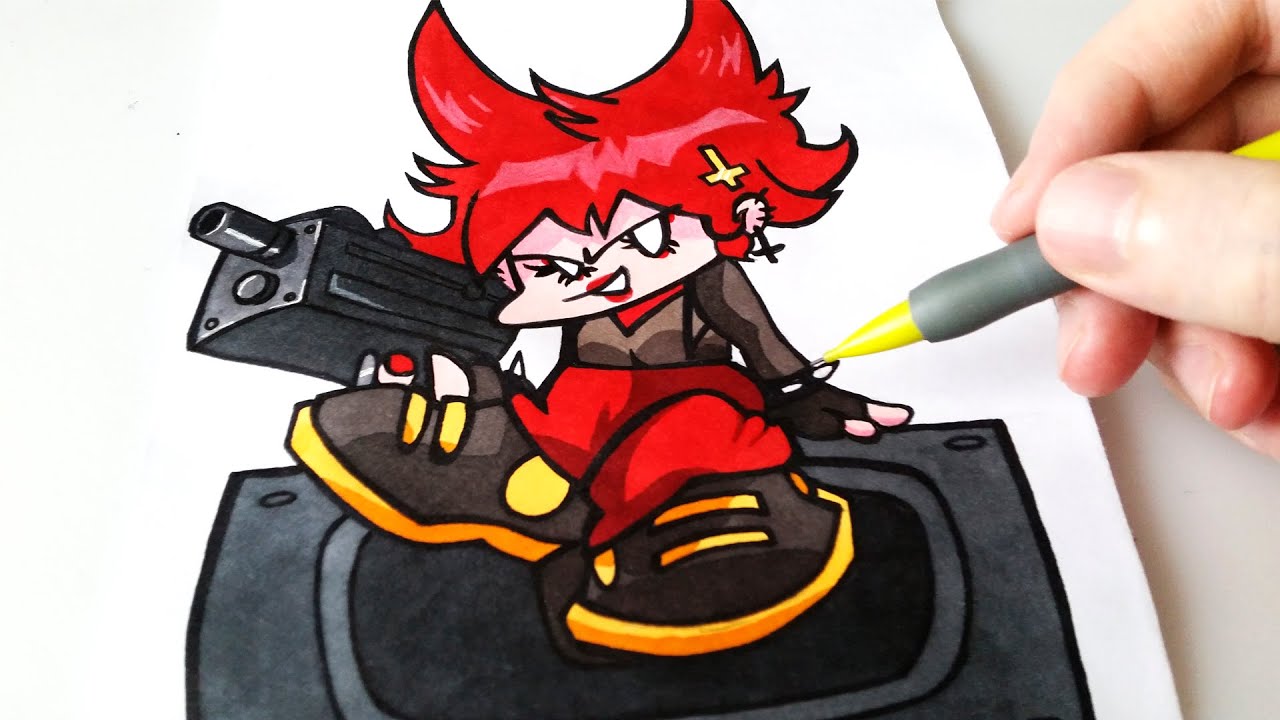 Draw Cassandra Friday Night Funkin Cassandra over Girlfriend Mod - YouTube