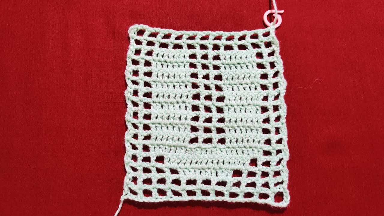 Filet Crochet Alphabet 'U' Tutorial - YouTube