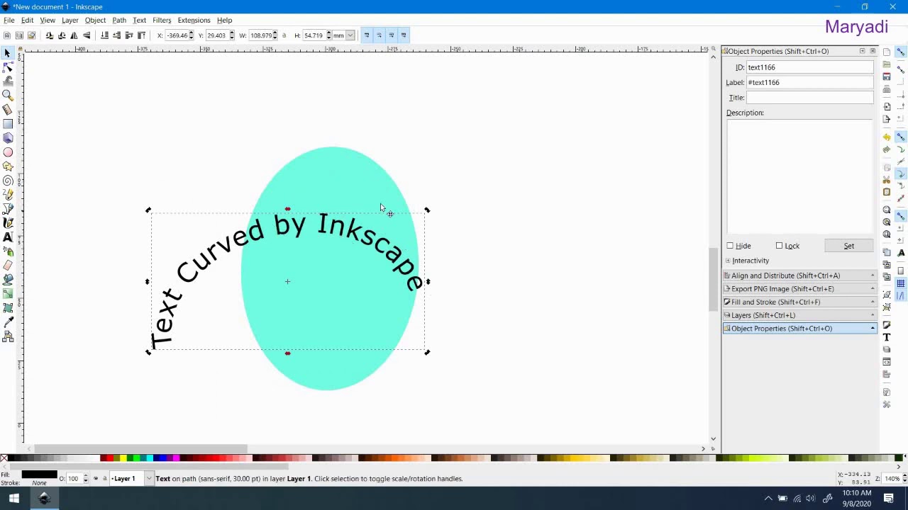 Membuat Text Curved Menggunakan Inkscape - YouTube