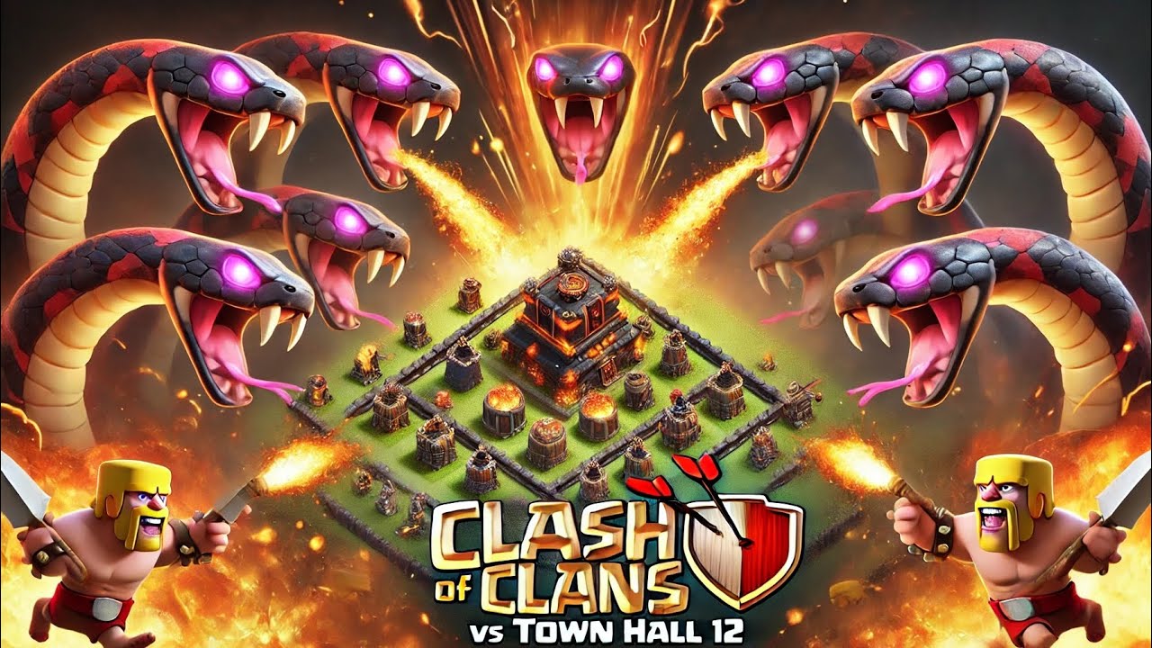 SNAKE BARRELS VS TOWN HALL 12 ( CLASH OF CLAN ) @sumit007yt # ...