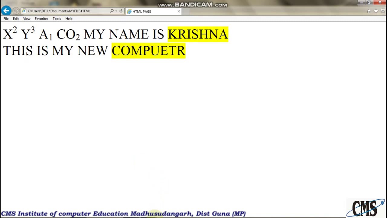 Superscript, Subscript, Mark, Del & Ins Tag in HTML - YouTube