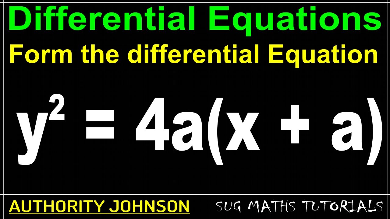 How to form differentital equation - YouTube