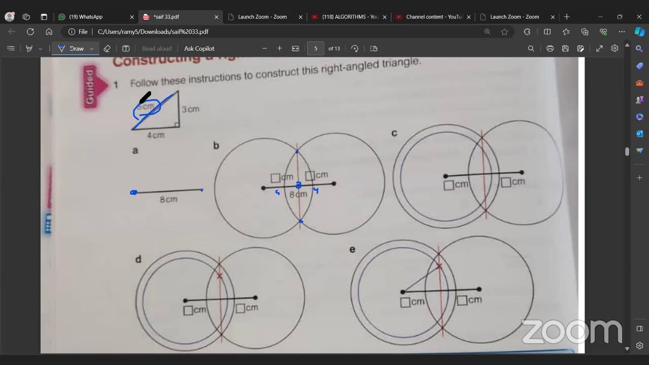 IGCSE grade 9 math drawing triangle with compass - YouTube