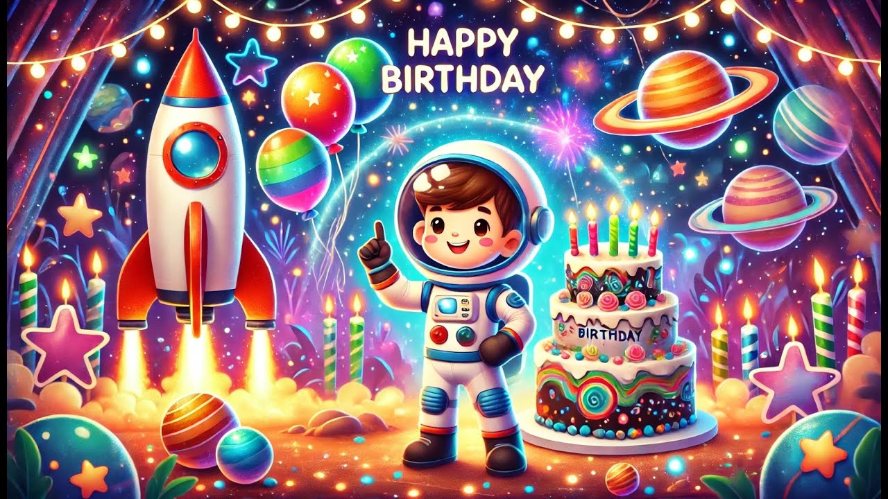 "Astronaut Cake Adventure 🚀🌌 - Countdown & Happy Birthday Song for Kids ...