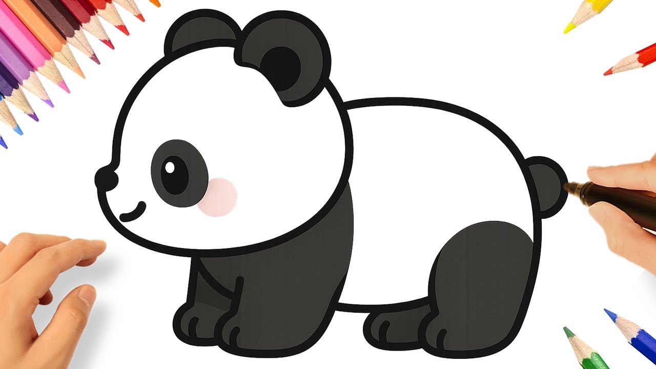 CÓMO DIBUJAR UN OSO PANDA FACIL 🐼💗 - YouTube