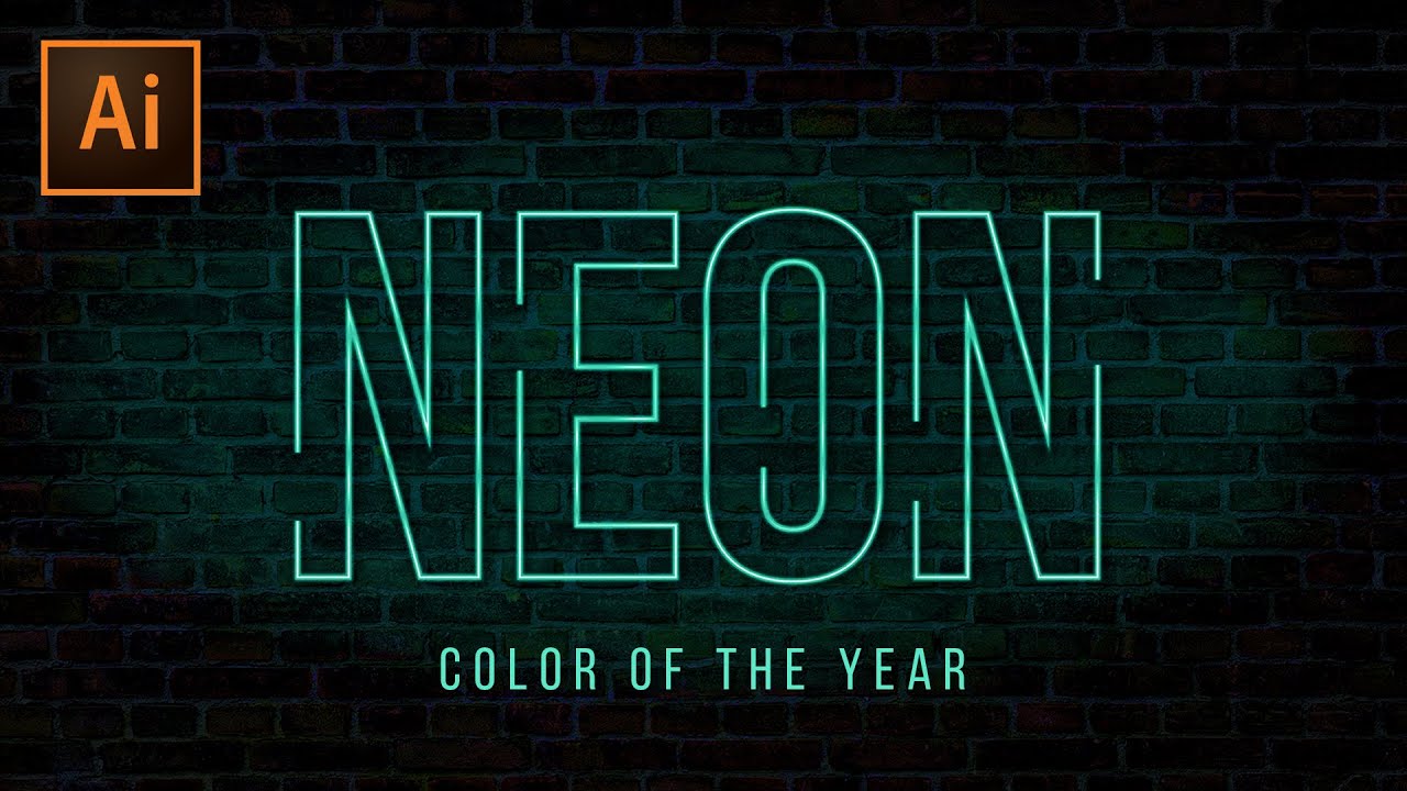 Neon Text Effect Illustrator Tutorial | Color of the Year - YouTube
