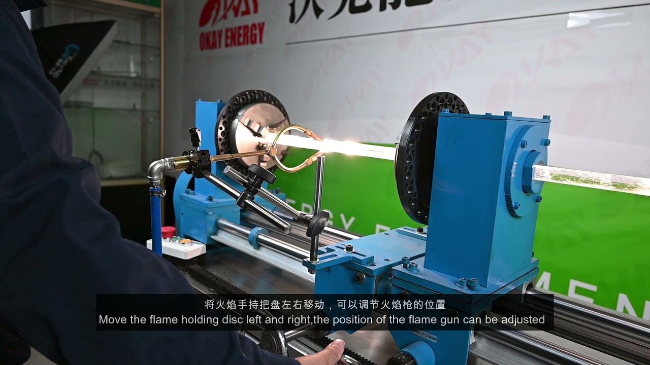 Horizontal glass working lathe for 20mm scientific quartz glass drawing ...