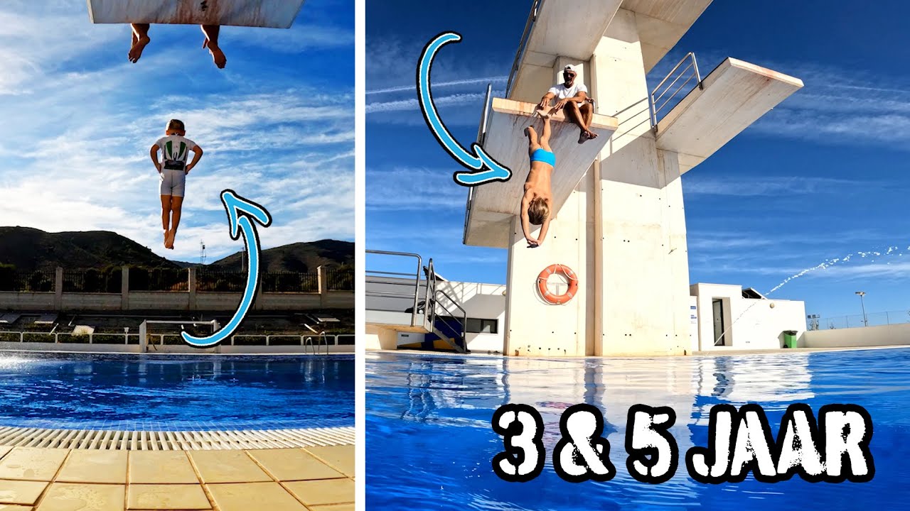KIDS DUIKEN EN SPRINGEN VAN 3 METER PLATFORM 🇪🇸 Ons leven in Spanje ...