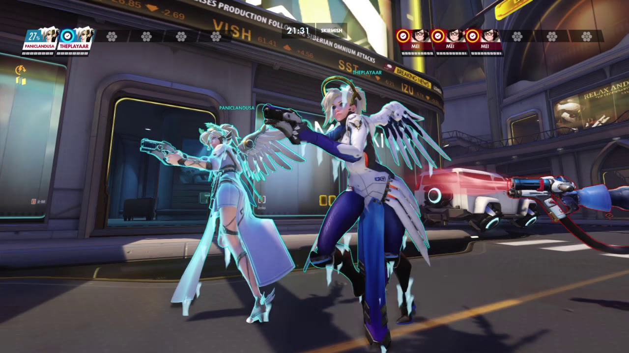 Multiple Mercy's vs Evil Mei at Numbani 1 - YouTube